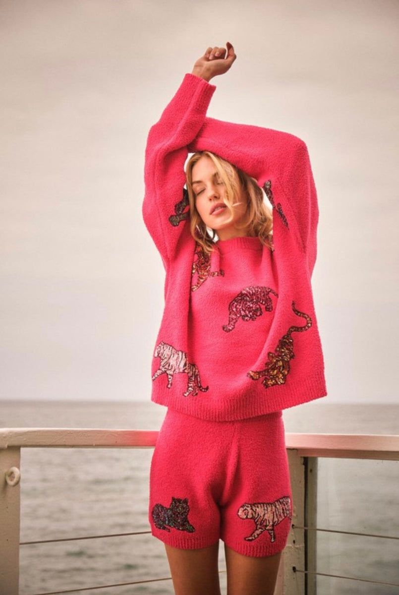 hot-pink-cozy-multi-tiger-sequin-embellishment-matching-set-b-b-751156 ...